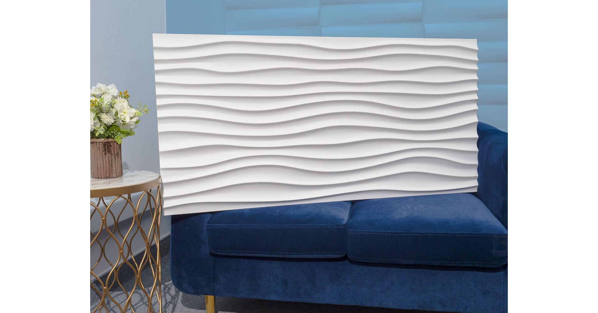 Elite Decor Poliuretán 3D falpanel, hullám mintás 120 x 60 cm (W341 ...
