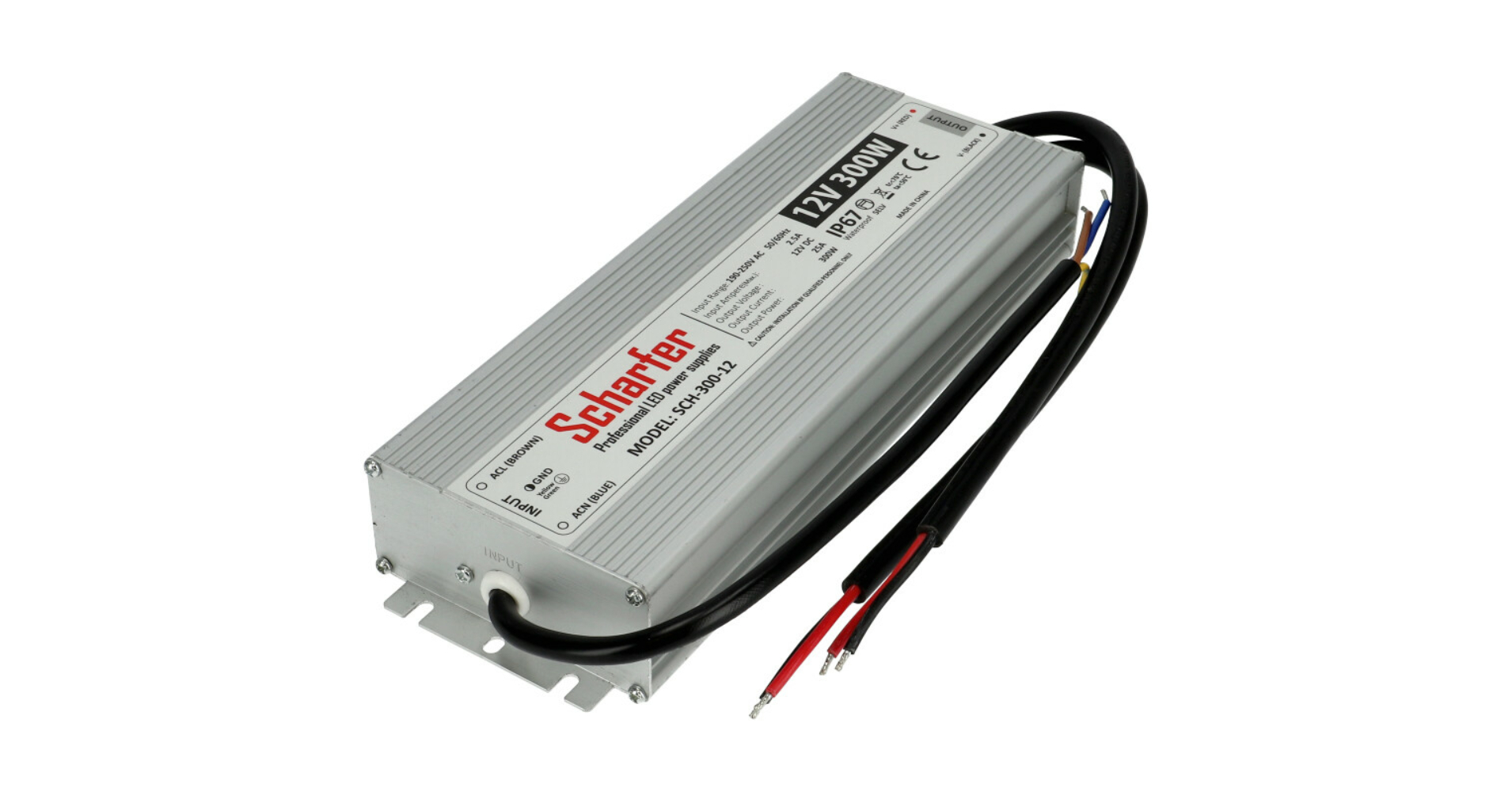 Scharfer Vízálló LED tápegység 12 Volt (300W/25A) IP67, Scharfer