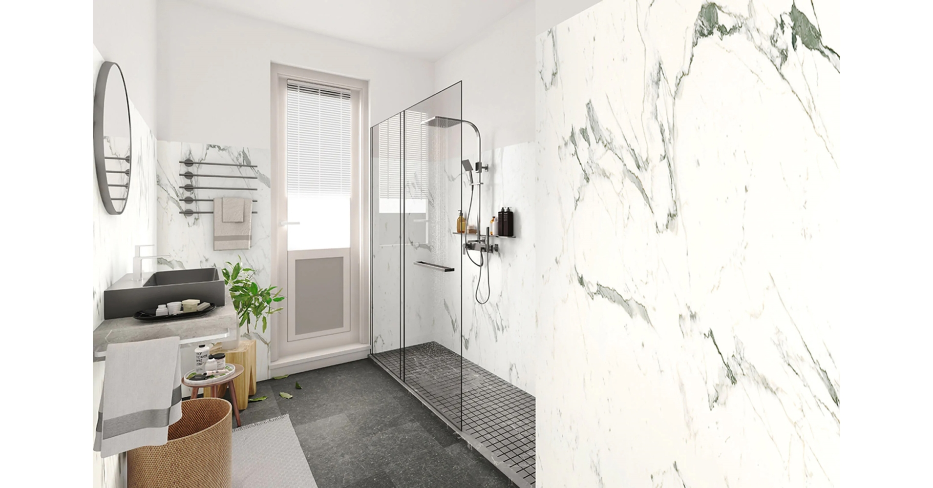 CERAMIN SPC falburkolat 57604 Carrara White, 3 mm, 1180 x 392 mm ...